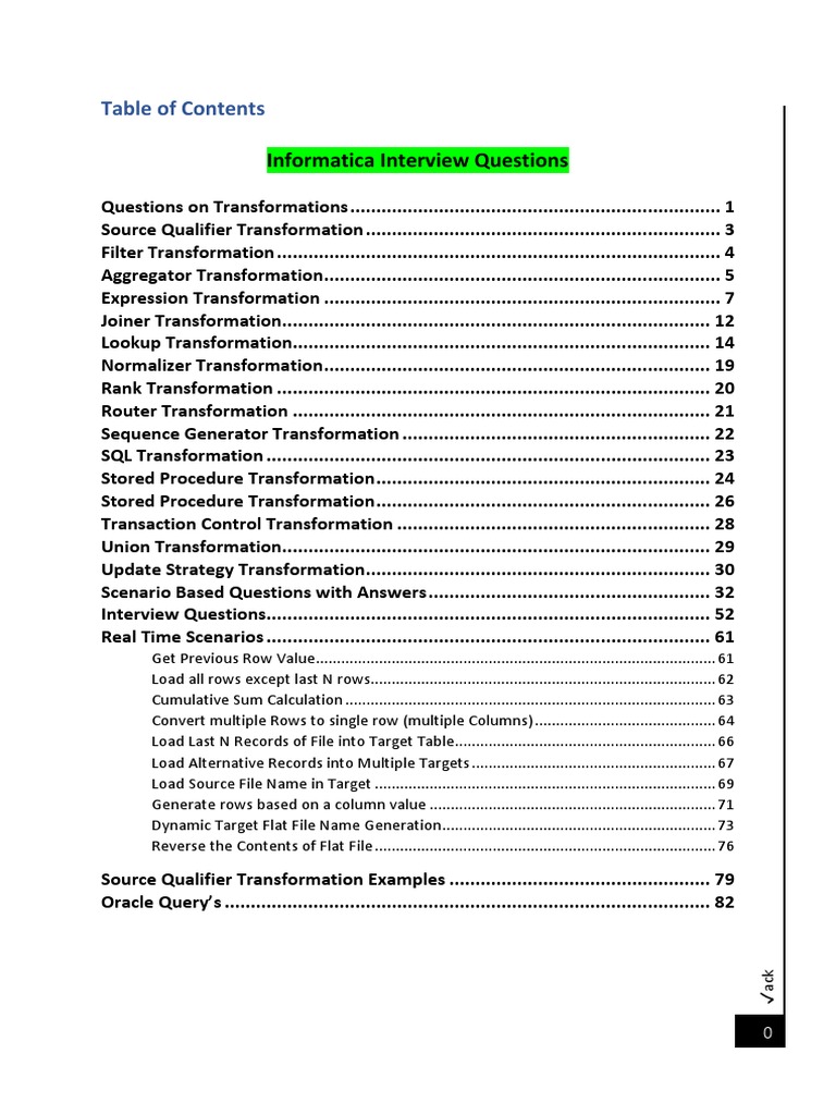 Informatica Questions Answers | PDF | Cache (Computing) | Database Index