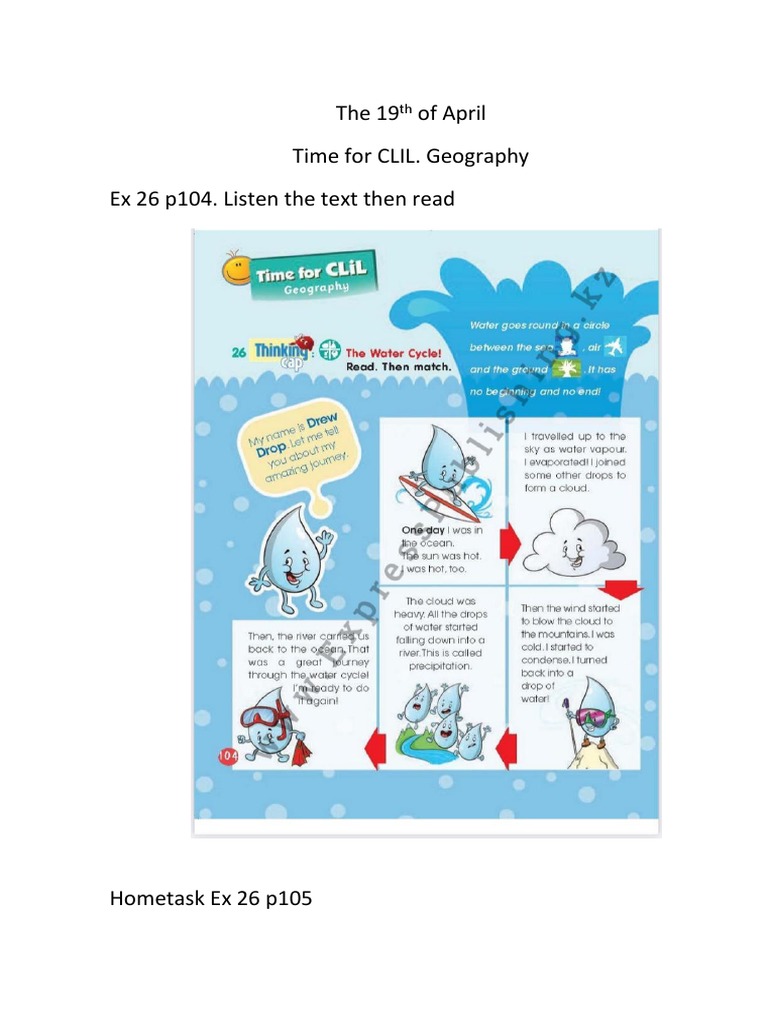 The 19 of April Time For CLIL. Geography Ex 26 p104. Listen The Text ...