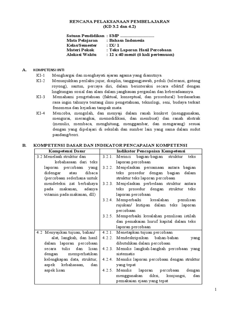 KD 3.2 Dan 4.2 Teks Laporan Hasil Percobaan | PDF | Karier & Perkembangan | Seni & Disiplin Bahasa