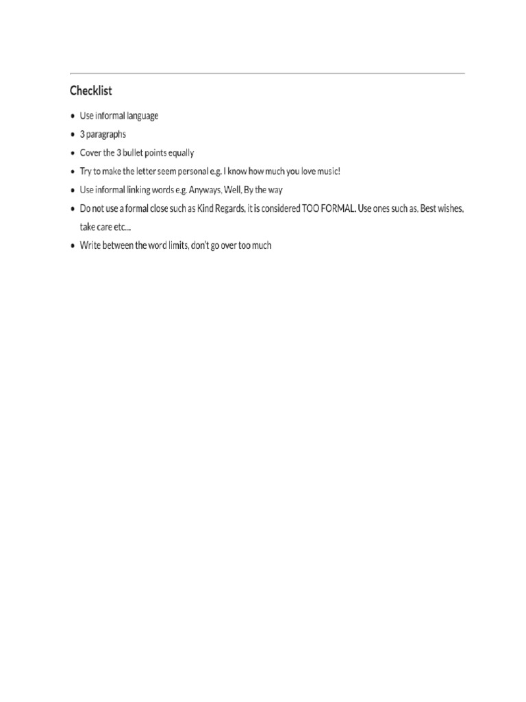 Igcse Informal Email | PDF