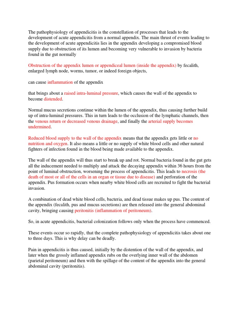 Patho Explanation | PDF | Inflammation | Peritoneum