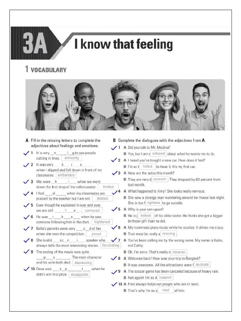 WorkBook - 3A. I Know That Feeling | PDF