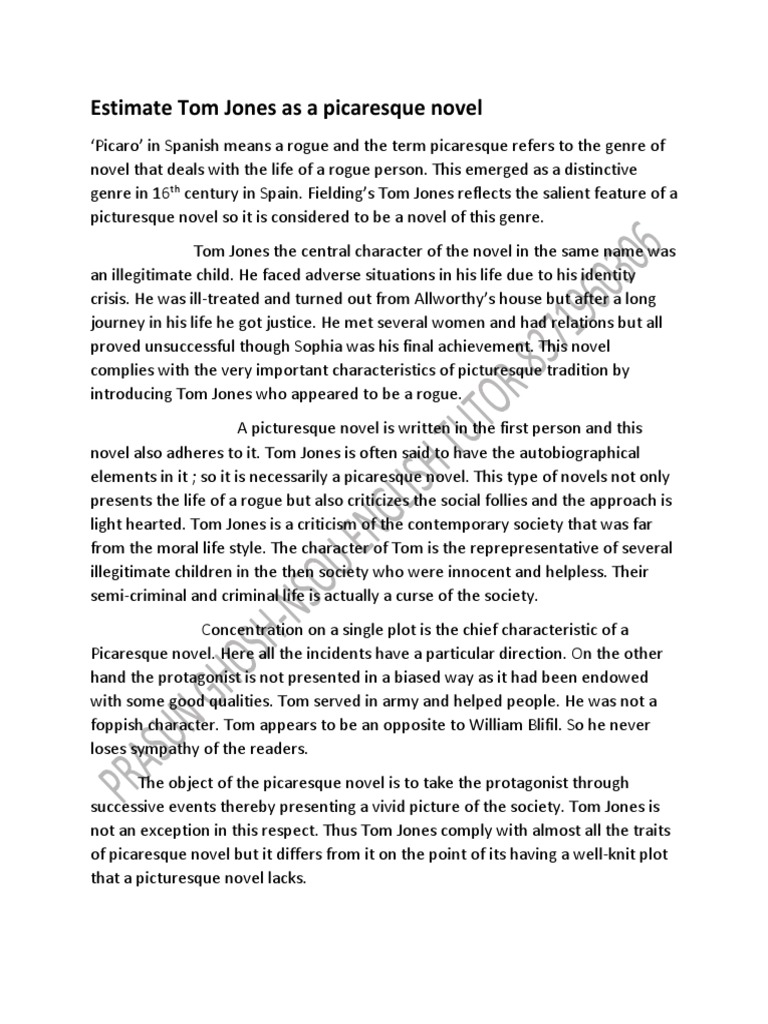 Tom Jones As A Picaresque Novel | PDF | Mystery, Thriller & Crime ...