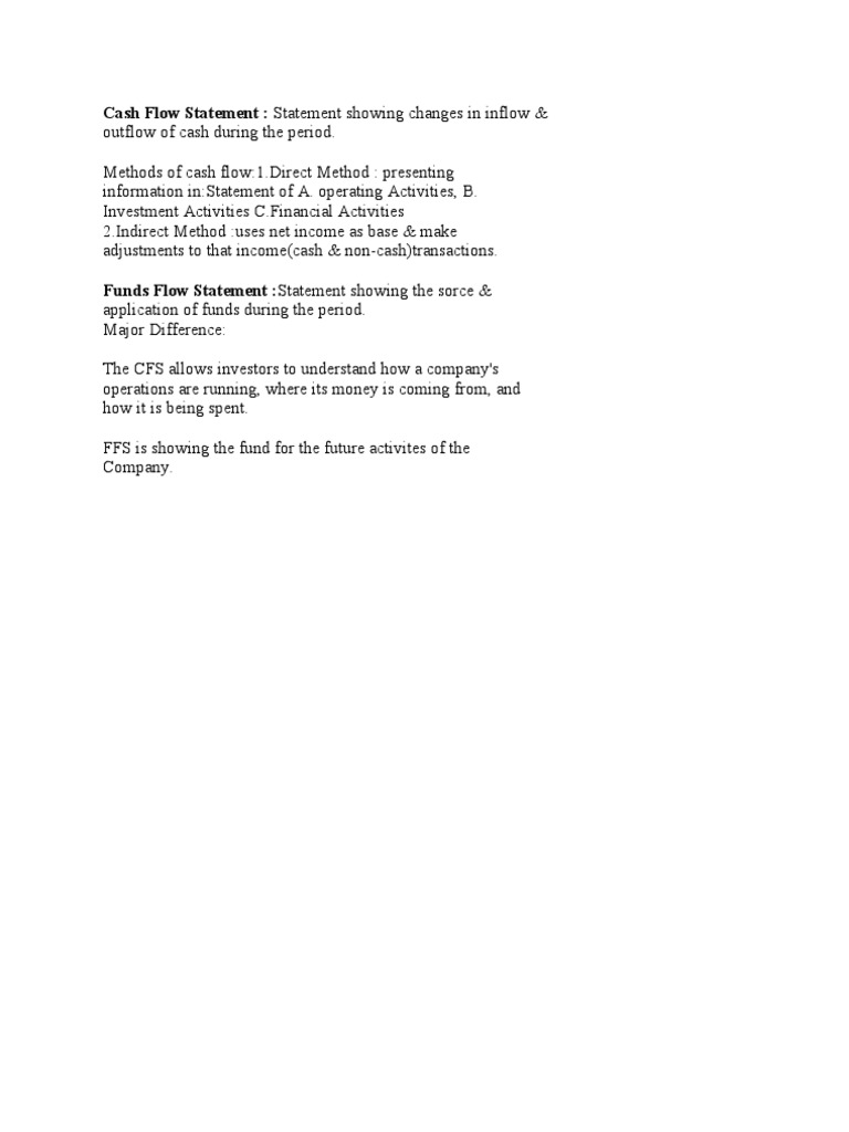 Cash Flow vs. Funds Flow Statement Guide | PDF