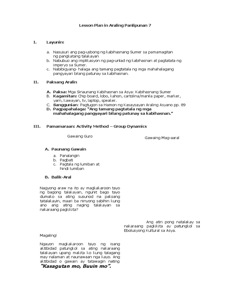 Lesson Plan Ap7 | PDF