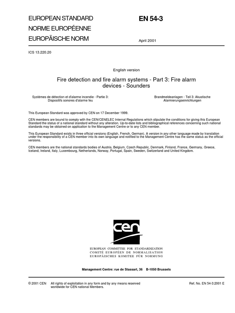 En 54-3 2001 | PDF | Engineering Tolerance | Fires