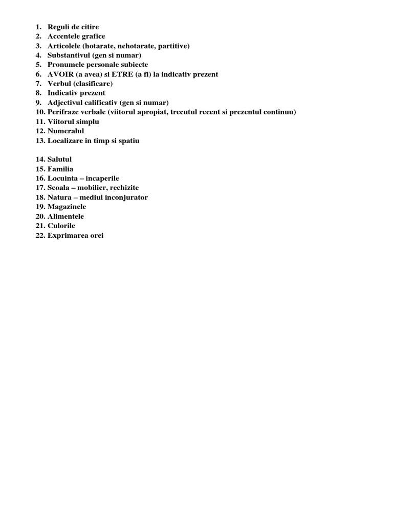 Fise Limba Franceza | PDF