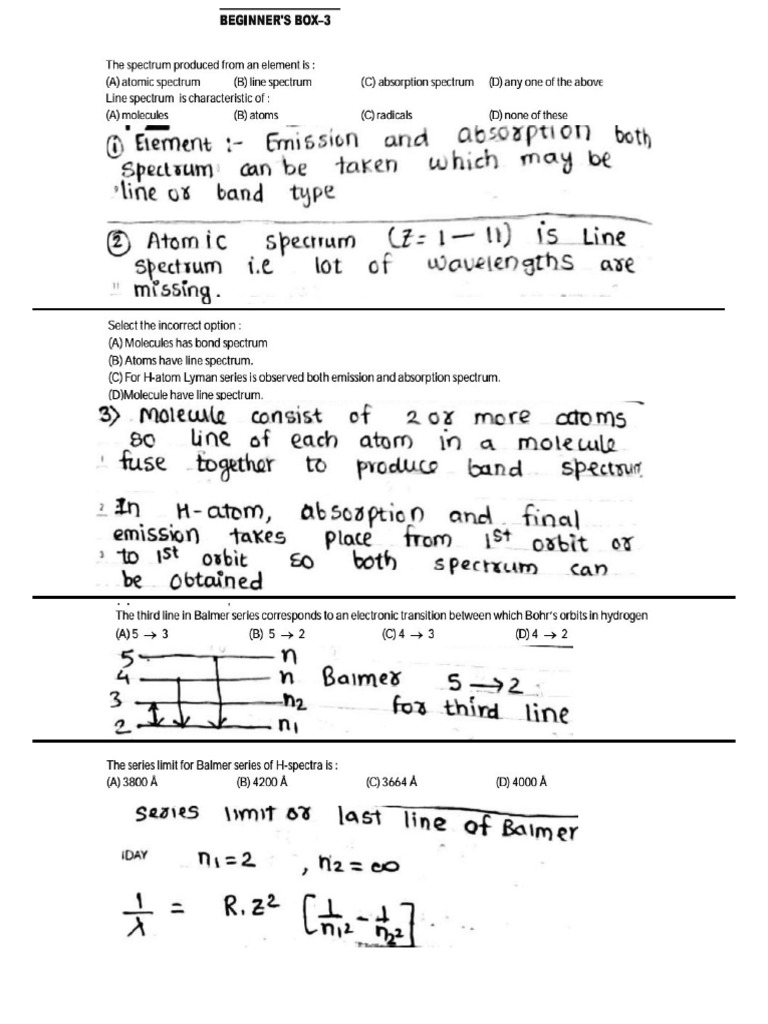 Atomic Structure BB3 Solutions | PDF