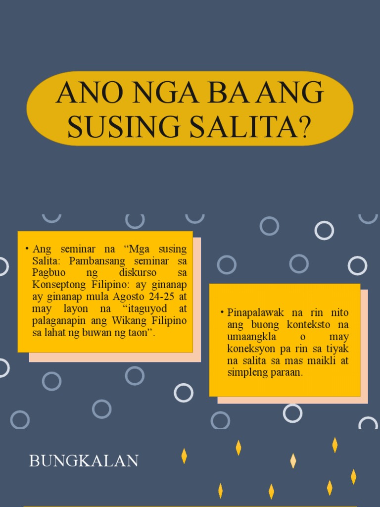 Susing Salita Presentasyon | PDF
