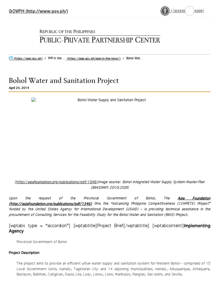 Bohol Water and Sanitation Project Overview | PDF | Public–Private ...