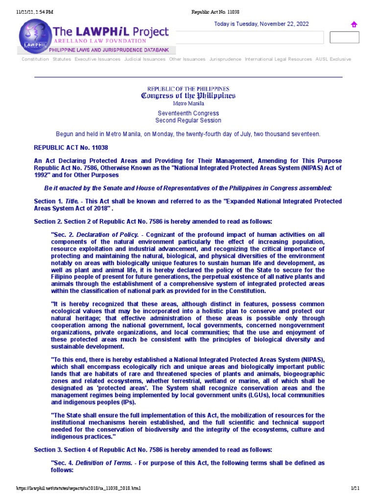 Expanded NIPAS Act of 2018 Overview | PDF