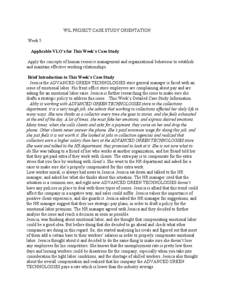 Wil Project Case Study Orientation 5 | PDF