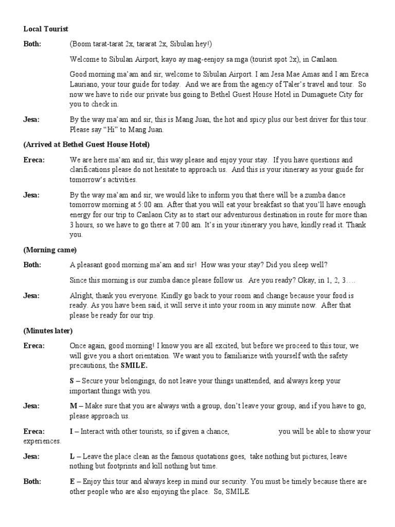 Tour Commentary (Elective 2) | PDF | Home & Garden