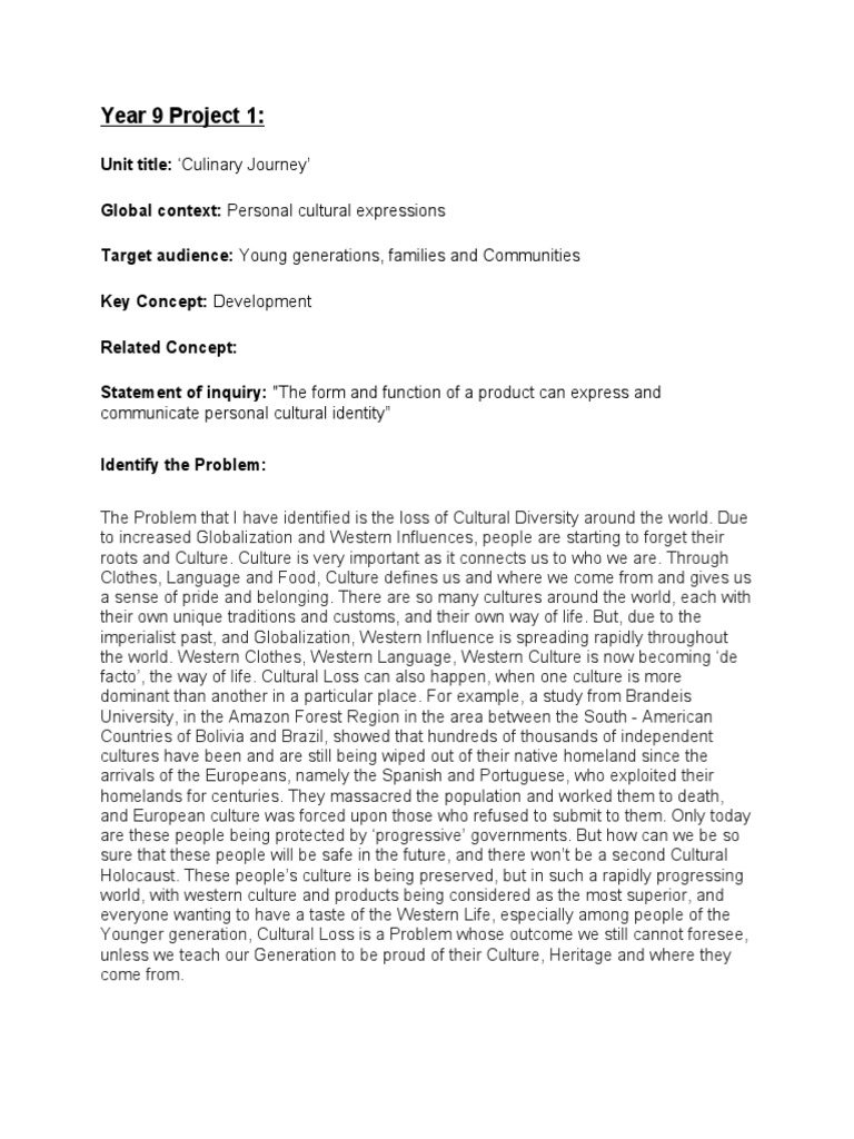 Year 9 Project 1:: Communicate Personal Cultural Identity" | Download ...