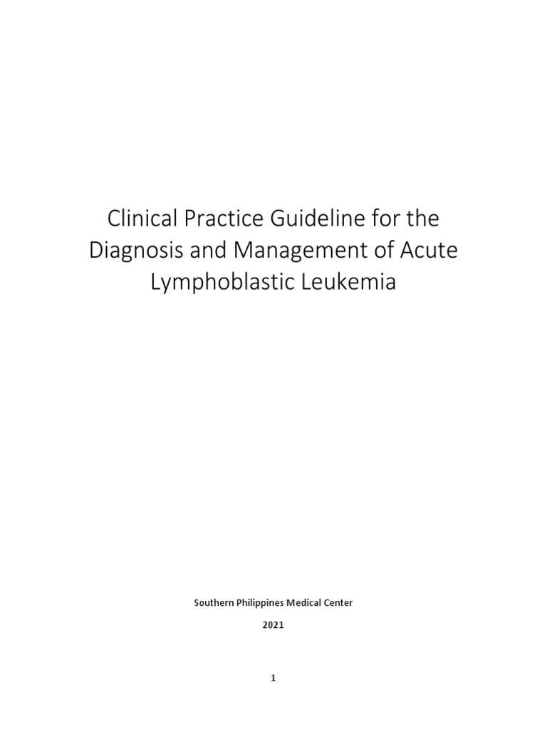 Acute Lymphoblastic Leukemia Guidelines | PDF | Evidence Based Medicine ...