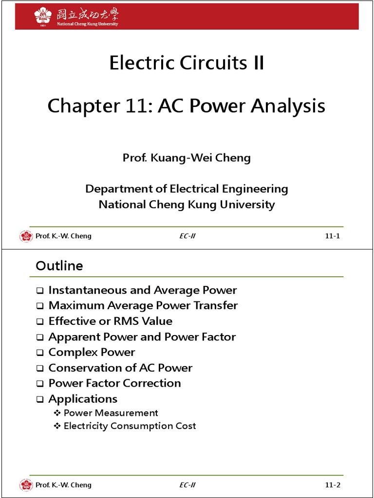 cCh11 - AC Power Analysis | Download Free PDF | Ac Power | Power (Physics)