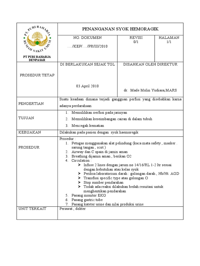 Penanganan Syok Hemoragik | PDF