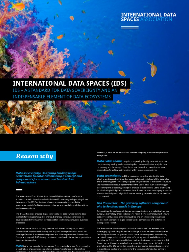 IDSA Brochure IDS Standard For Data Sovereignty Indispensible Element For Data Ecosystems | PDF