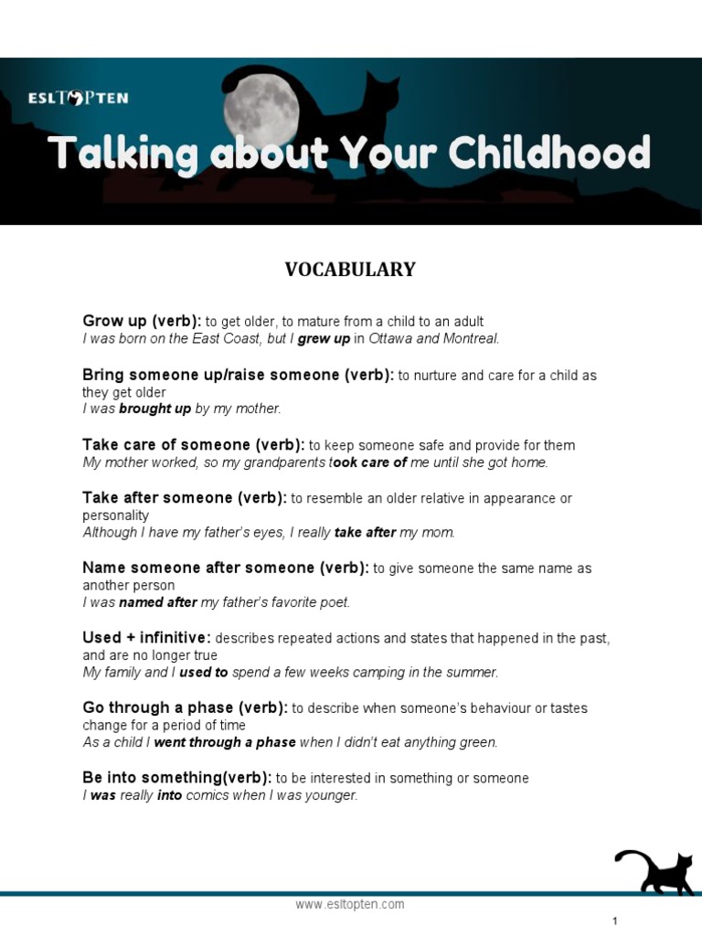 Childhood Vocabulary and Exercises | PDF | Language Arts & Discipline ...