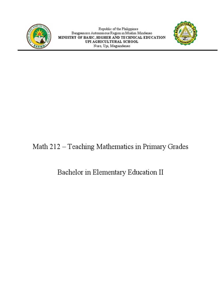Module Math 212 2022 23 PDF | PDF | Subtraction | Multiplication