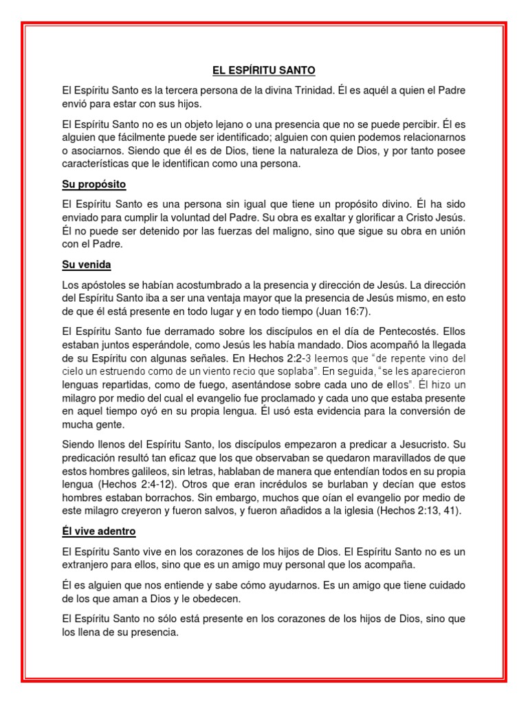 El Espíritu Santo | PDF