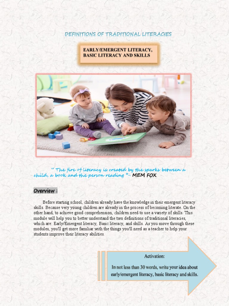 Early, Emergent, Basic Literacy | PDF