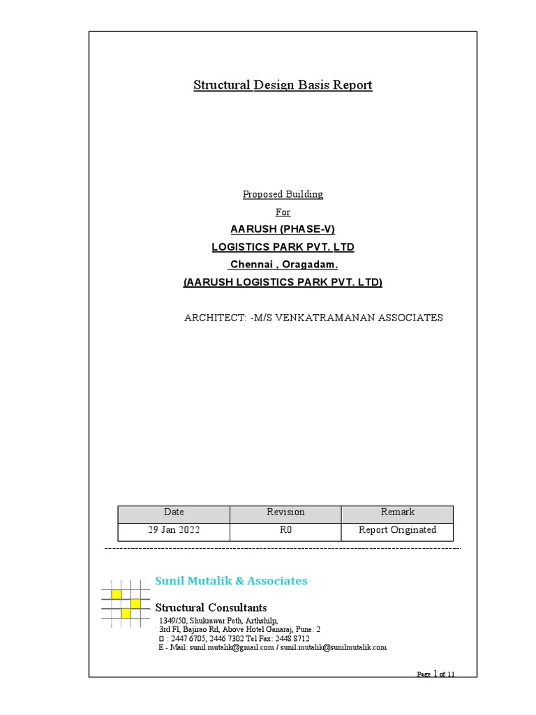 Design Base Report - A5 | PDF | Structural Analysis | Reinforced Concrete