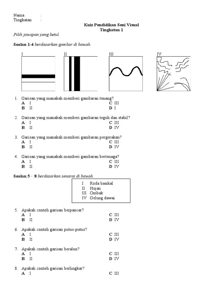 PSV Kuiz Tingkatan 1 | PDF
