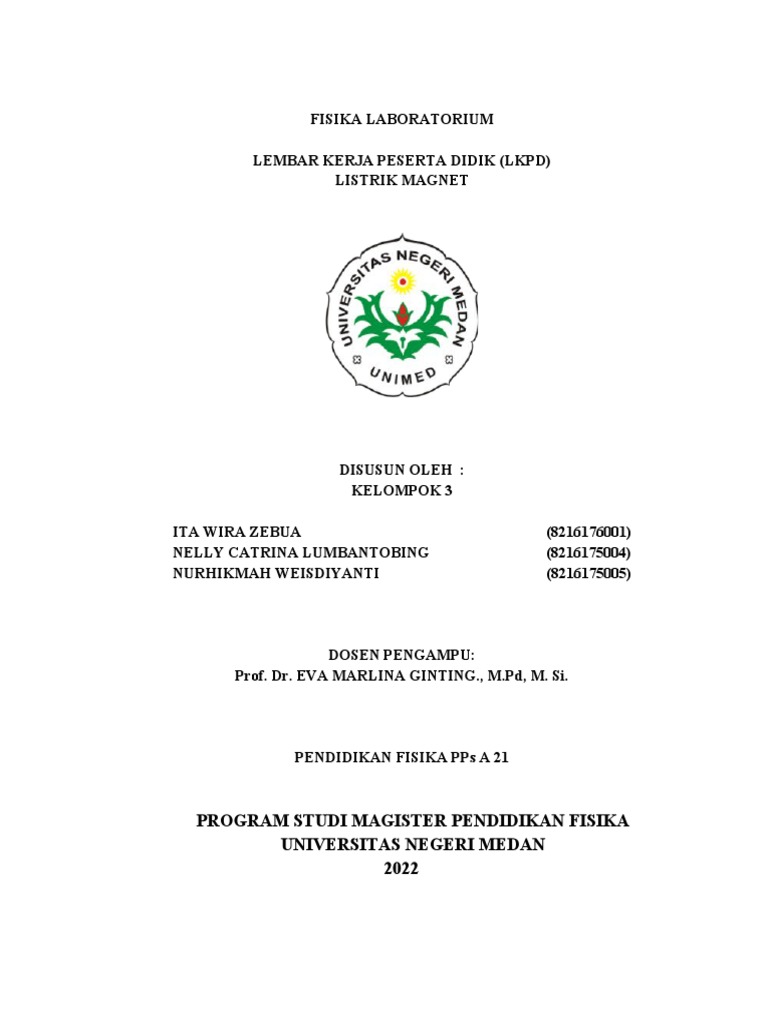 Kelompok 3. PPS A 2021. Fisika Laboratorium. LKPD Listrik Magnet (Fix) | PDF | Sains & Matematika