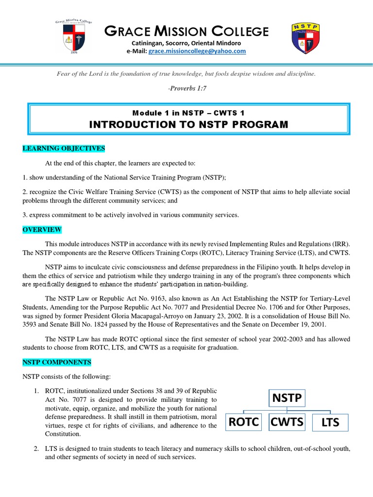NSTP 1 Module 1 | PDF | Community | Volunteering