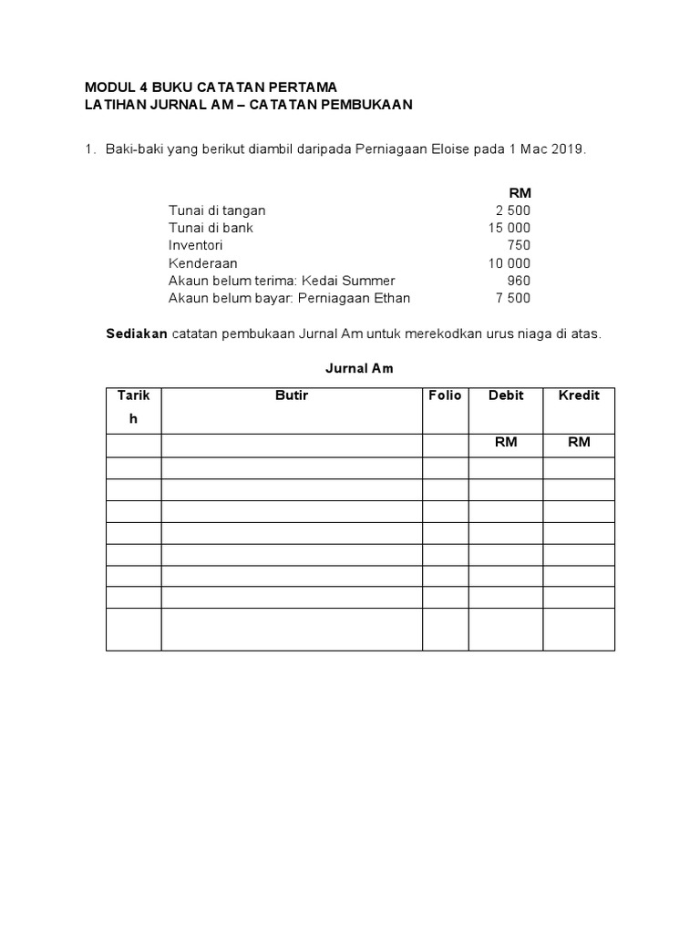 Latihan Jurnal Am | PDF