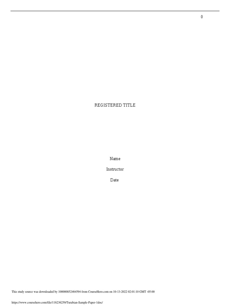 Turabian Sample Paper 1 | PDF