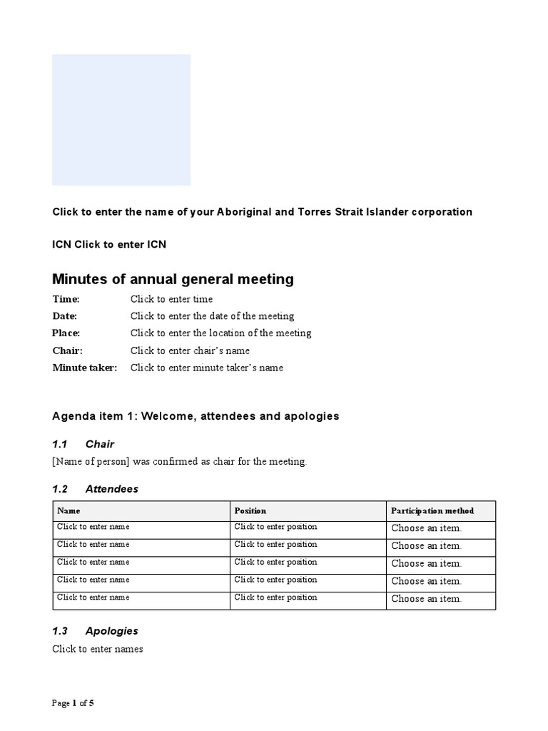 TEMPLATE Minutes-of-AGM Revised2021 | PDF