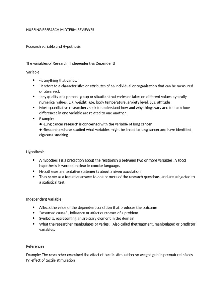 Nursing Research Midterm Reviewer | PDF | Science & Mathematics