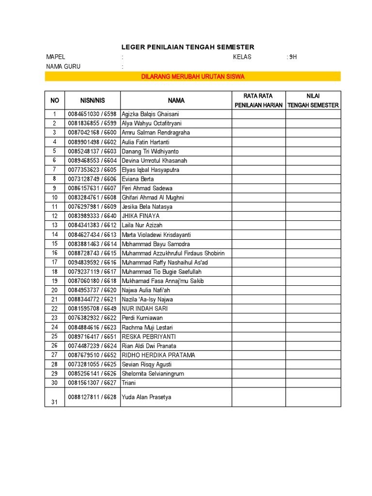 Leger Mapel Kls 9 | PDF