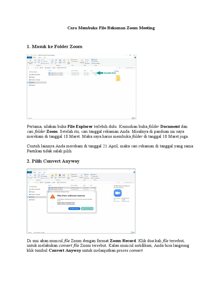Cara Membuka File Rekaman Zoom Meeting | PDF