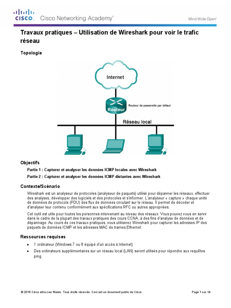 3.4.1.2 Lab - Using Wireshark To View Network Traffic | PDF