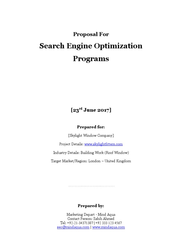 SEO Proposal | PDF | Search Engine Optimization | Search Engine Marketing