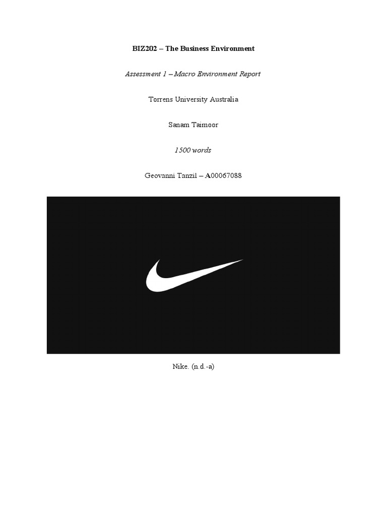 Nike Macro Environment Analysis | PDF | Supply Chain | Nike