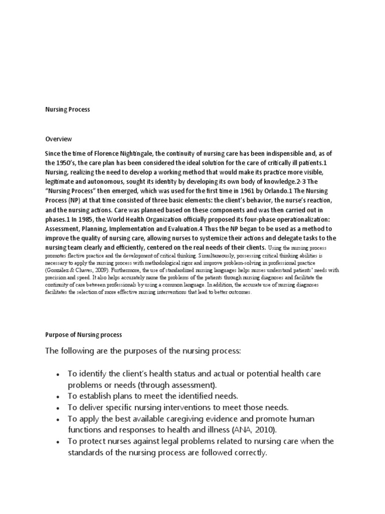 Nursing Process Report | PDF | Nursing | Health Care