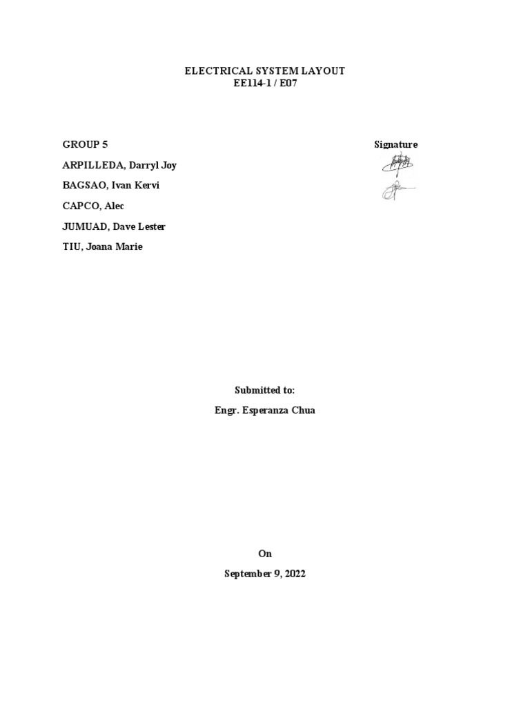 Electrical System Layout - Group 5 | PDF | Mains Electricity ... Electrical System Layout - Group 5 | PDF | Mains Electricity ...