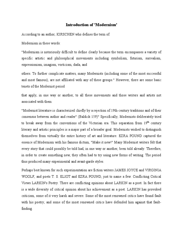 Philip Larkin (Modernism) | PDF