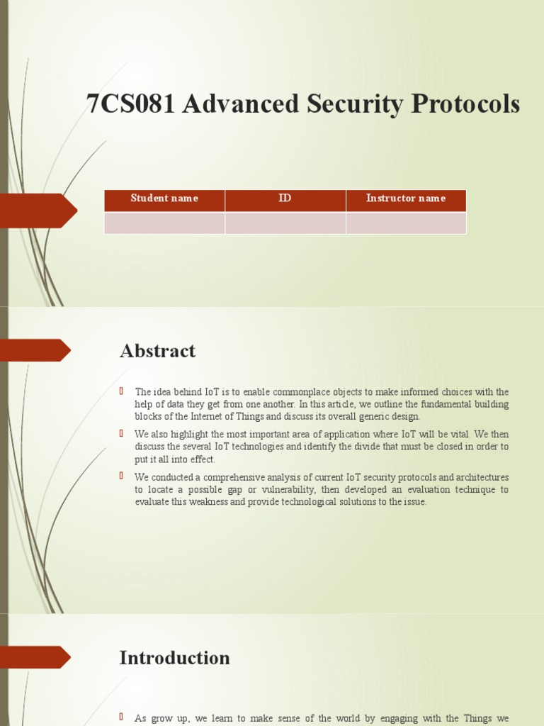 7CS081 Advanced Security Protocols | PDF