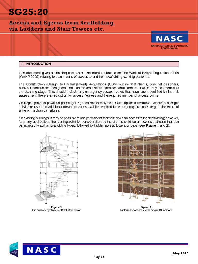 NASC SG25 20 Access and Egress From Scaffolding FINAL | PDF