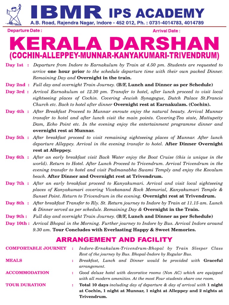 IPS IBMR - Kerala Darshan | PDF