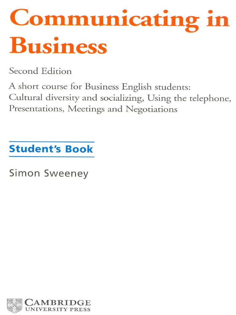 Communicating in Business - Student Book | PDF