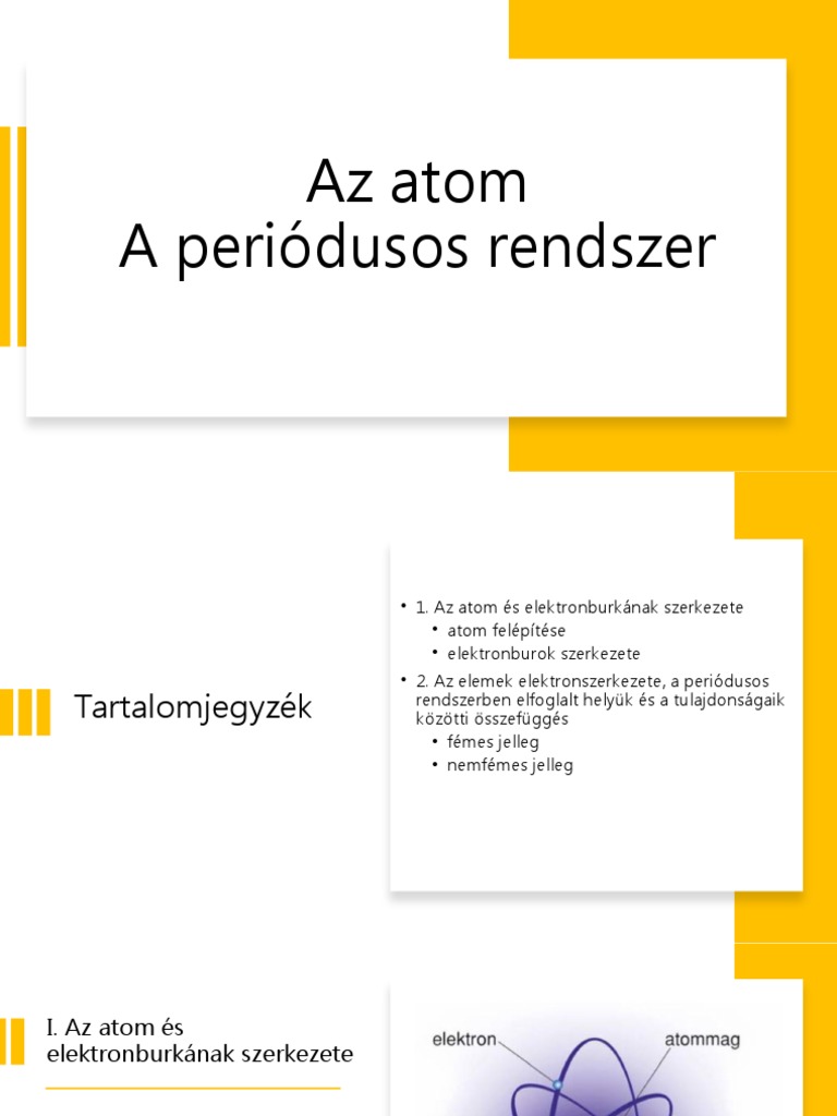 Atom. A Periódusos Rendszer. Végleges | PDF