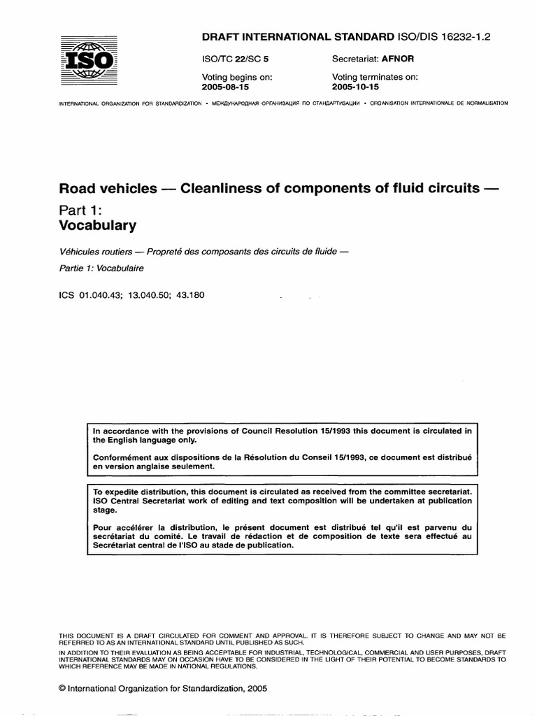Iso Dis 16232-1 2005-08 en | PDF | International Organization For ...