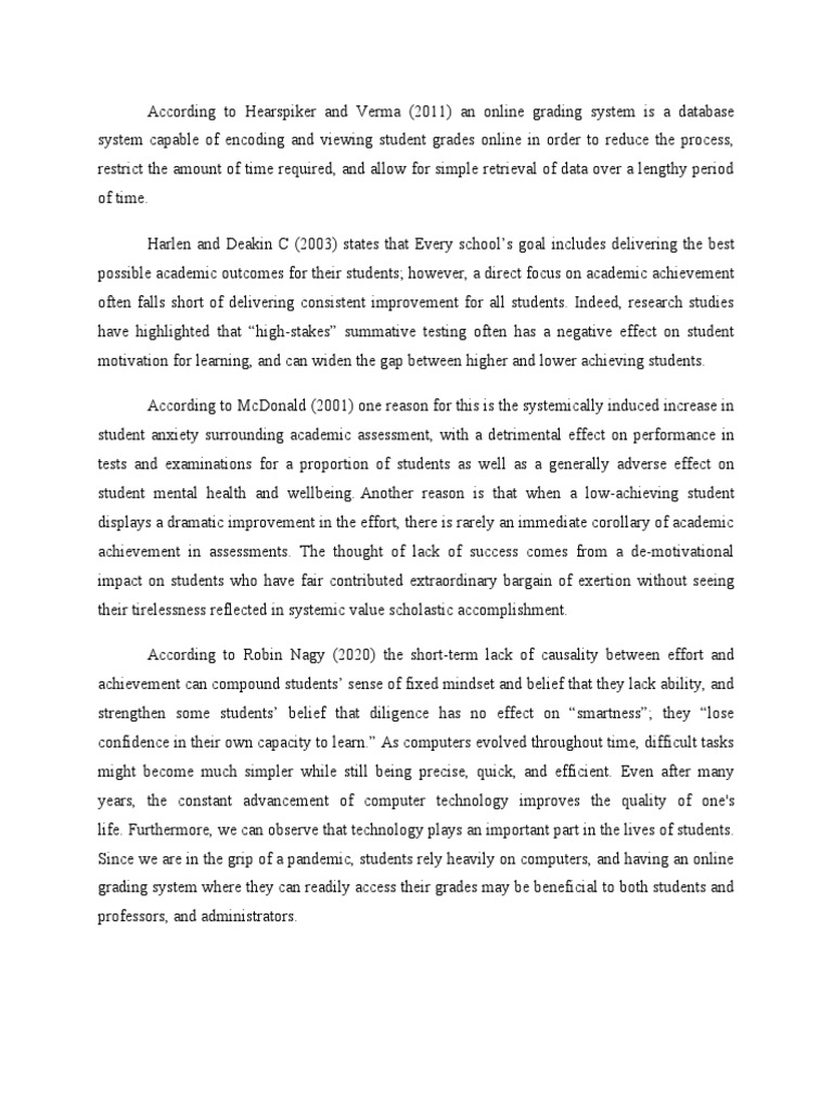 Online Grading System Database Reduces Process Time | PDF | Databases ...