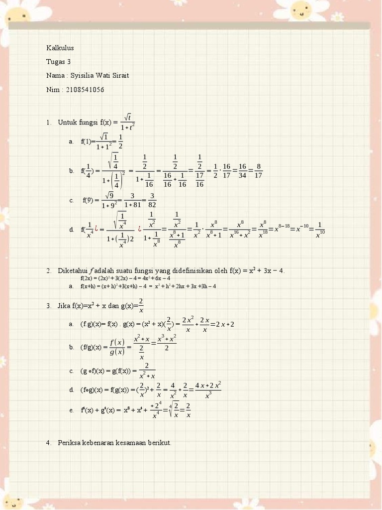 Kalkulus Tugas 3 | PDF